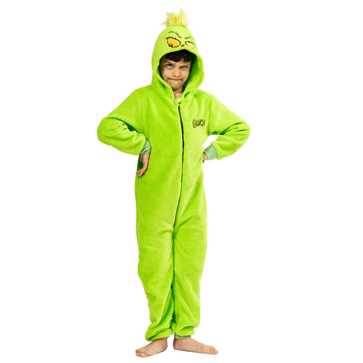 Grinch Onesie Kinderen - Officieel Kostuum | Festival Feestartikelen