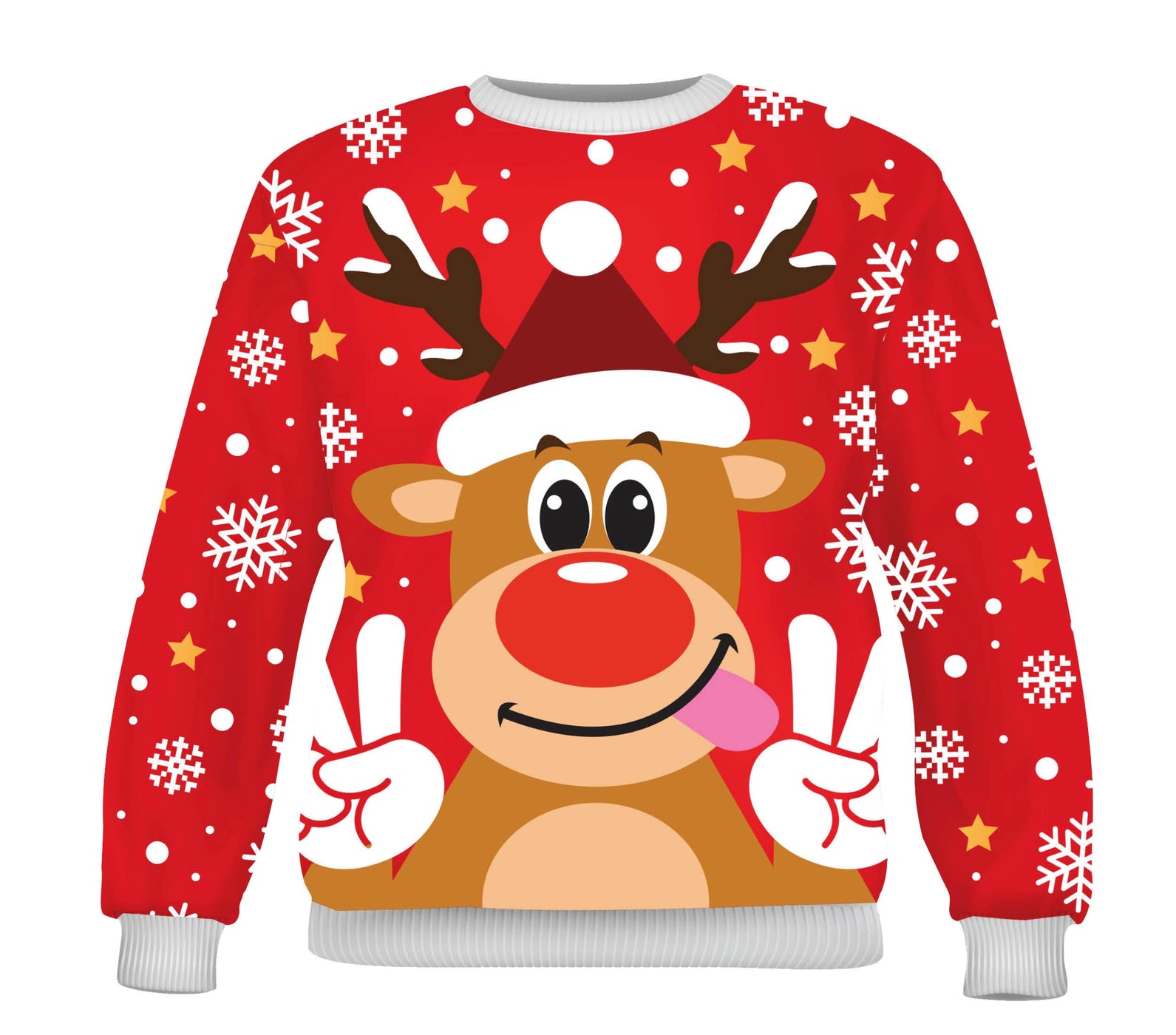 Foute Kerst trui Rudolf Peace Heren — Festival Feestartikelen