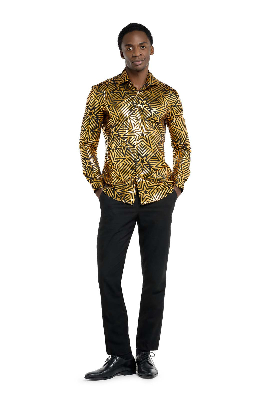 OppoSuits Golden Geo Star blouse — Festival Feestartikelen