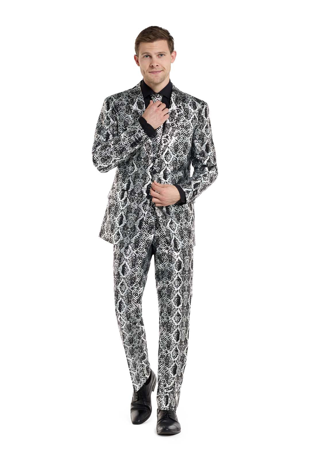 OppoSuits Silver Snake kostuum heren — Festival Feestartikelen