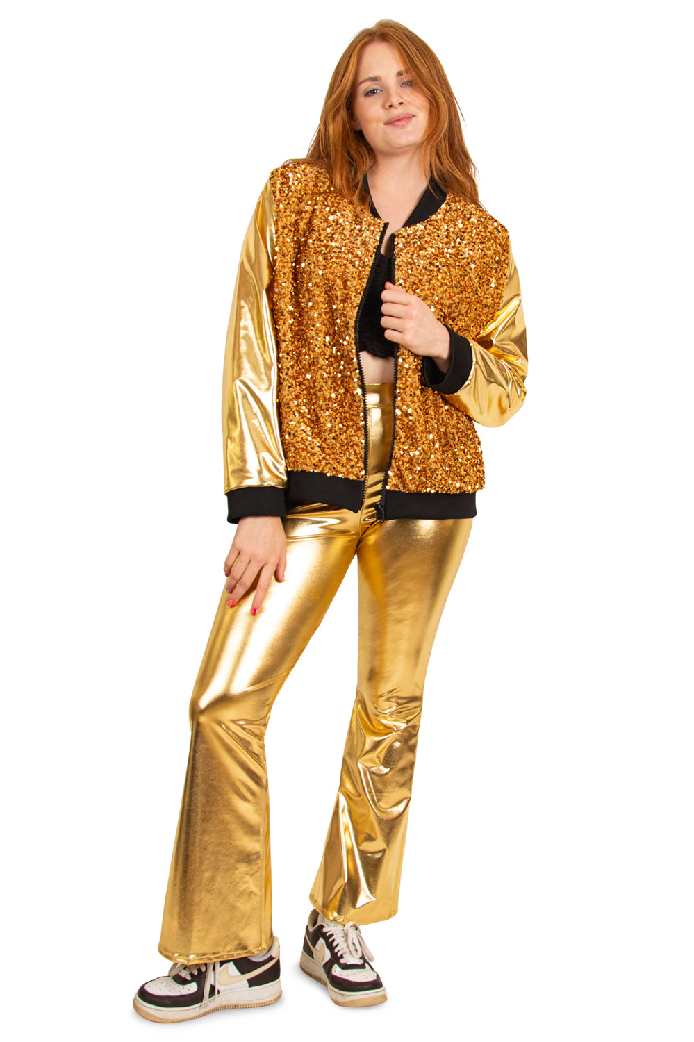 Gouden Jasje met Pailletten - Metallic Feestjasje | Festival Feestartikelen